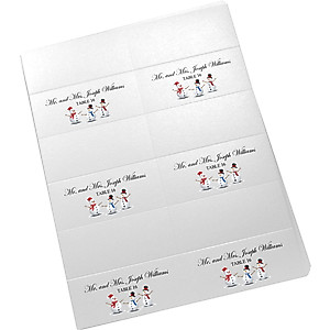 Holiday and Winter Snowman Printable Place Cards, Set of 60 (10 Sheets), Laser & Inkjet Printers - Wedding, Party, Dinner, and Special Events - Made in the USA