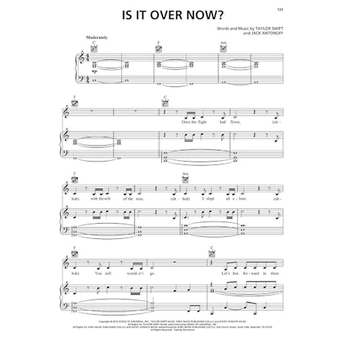 Taylor Swift - 1989 (Taylor's Version): Piano/Vocal/Guitar Songbook