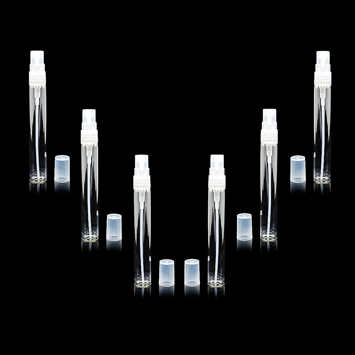 Houseables Travel Spray Bottles, Perfume Atomizer, 10 ML, 4.75”, 12 Pack, Glass, Unfrosted, Spritzer, Fine Mister, 10 Gram, Empty Tube, Travel Size Container, Sample, Gift, Refillable, Spritz