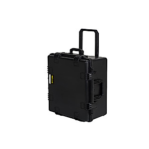 MEIJIA Portable All Weather Waterproof Hard Case, Camera Case with Customizable Fit Foam And Rolling Wheels, 24.8"X23.7"X13.17",Elegant Black