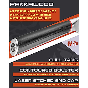 KESSAKU 7-Inch Flexible Fillet Knife - Spectre Series - Forged Japanese AUS-8 High Carbon Stainless Steel - Pakkawood Handle with Blade Guard