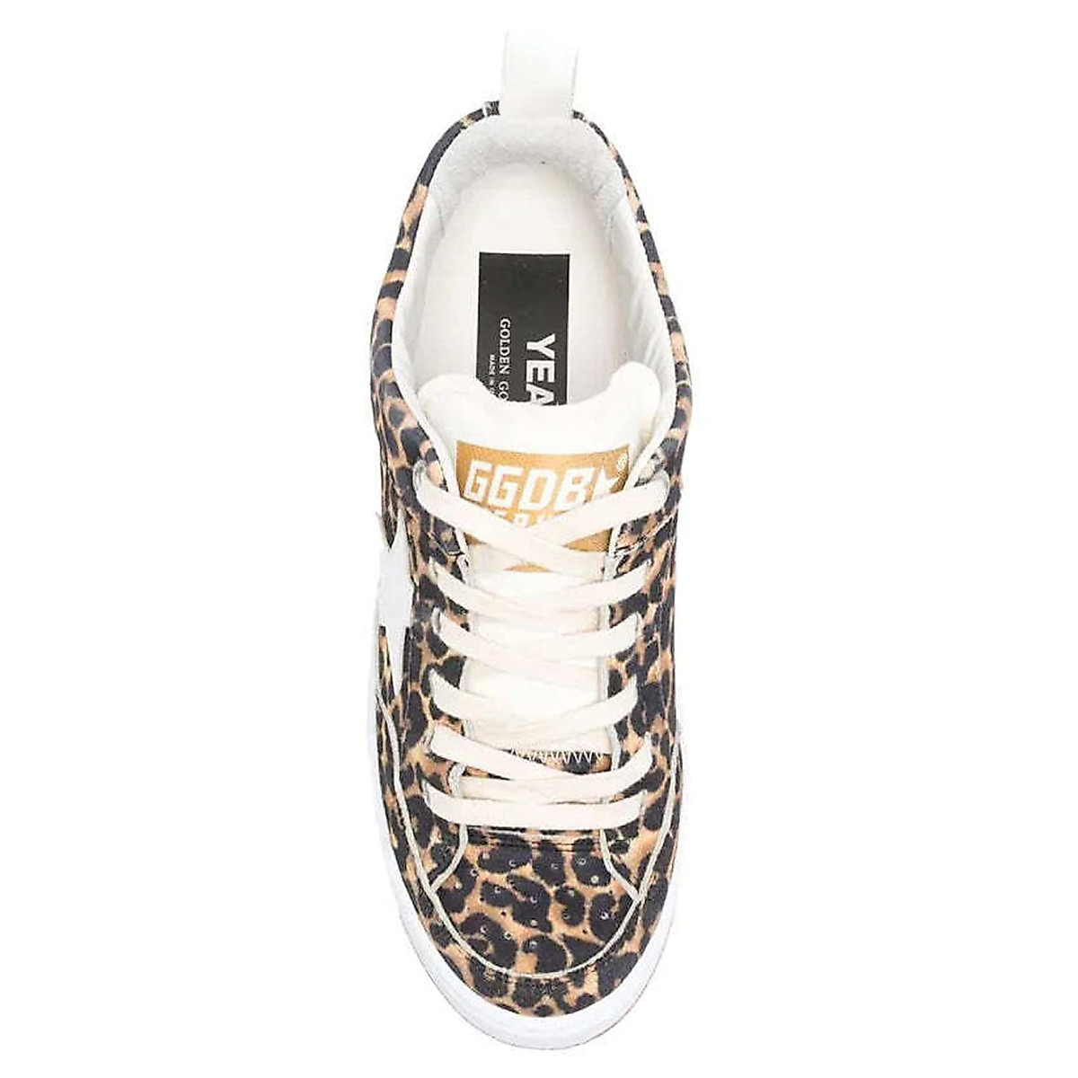 Golden Goose Yeah Leopard Suede Upper Leather Star Nappa Tongue Womens Distressed Sneakers - 40