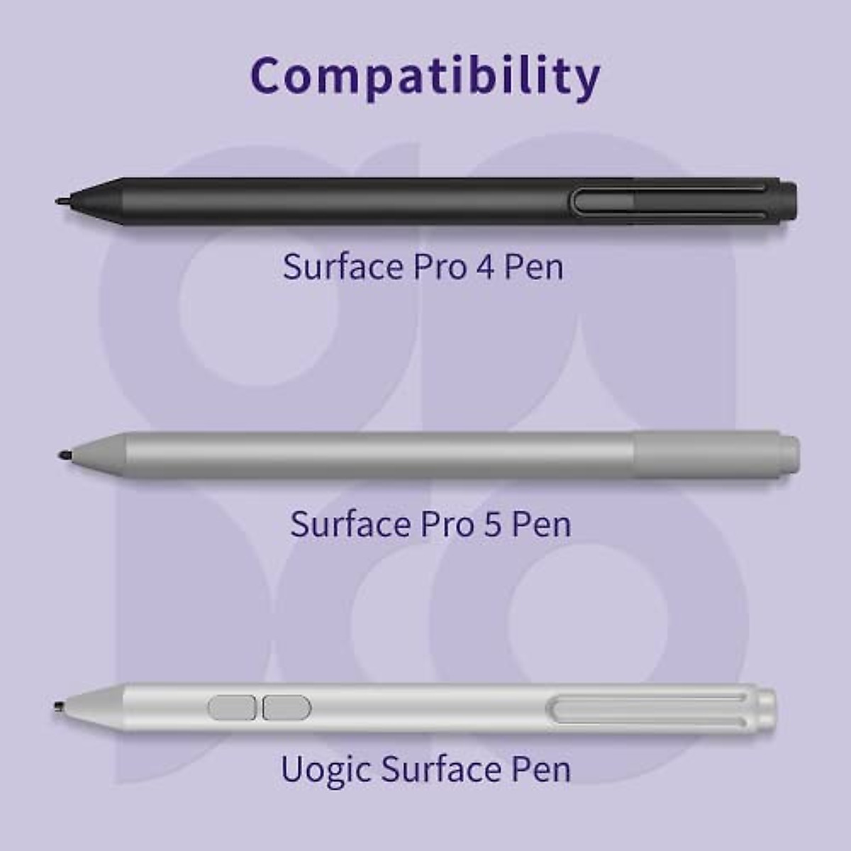 Uogic Pen Tips Replacement Kit (3 Packs, Original HB Type) for Microsoft Surface Pro 2017 Pen(Surface Pro 5), Surface Pro 4 Pen (Tips)