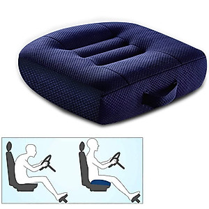 ZODIFEVI Car Booster Seat Cushion Driver Posture Cushion Heightening Height Boost Mat Portable Car Seat Pad Ideal for Office, Home (Blue)