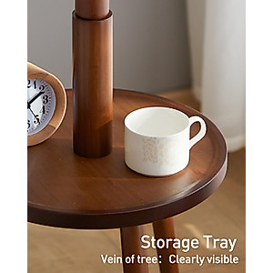 Vriccc Coat Rack Freestanding, Bamboo Coat Stand with Disc, Adjustable Height Wooden Coat Tree with 8 Hooks, kids coat rack, Used In The Bedroom Living Room, Office To Hang Clothes, Hats, Bags