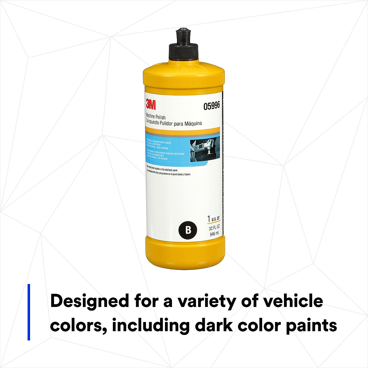 3M Machine Polish, 05996, Easy Cleanup, Silicone Free, 1 qt (32 fl oz/946 mL)