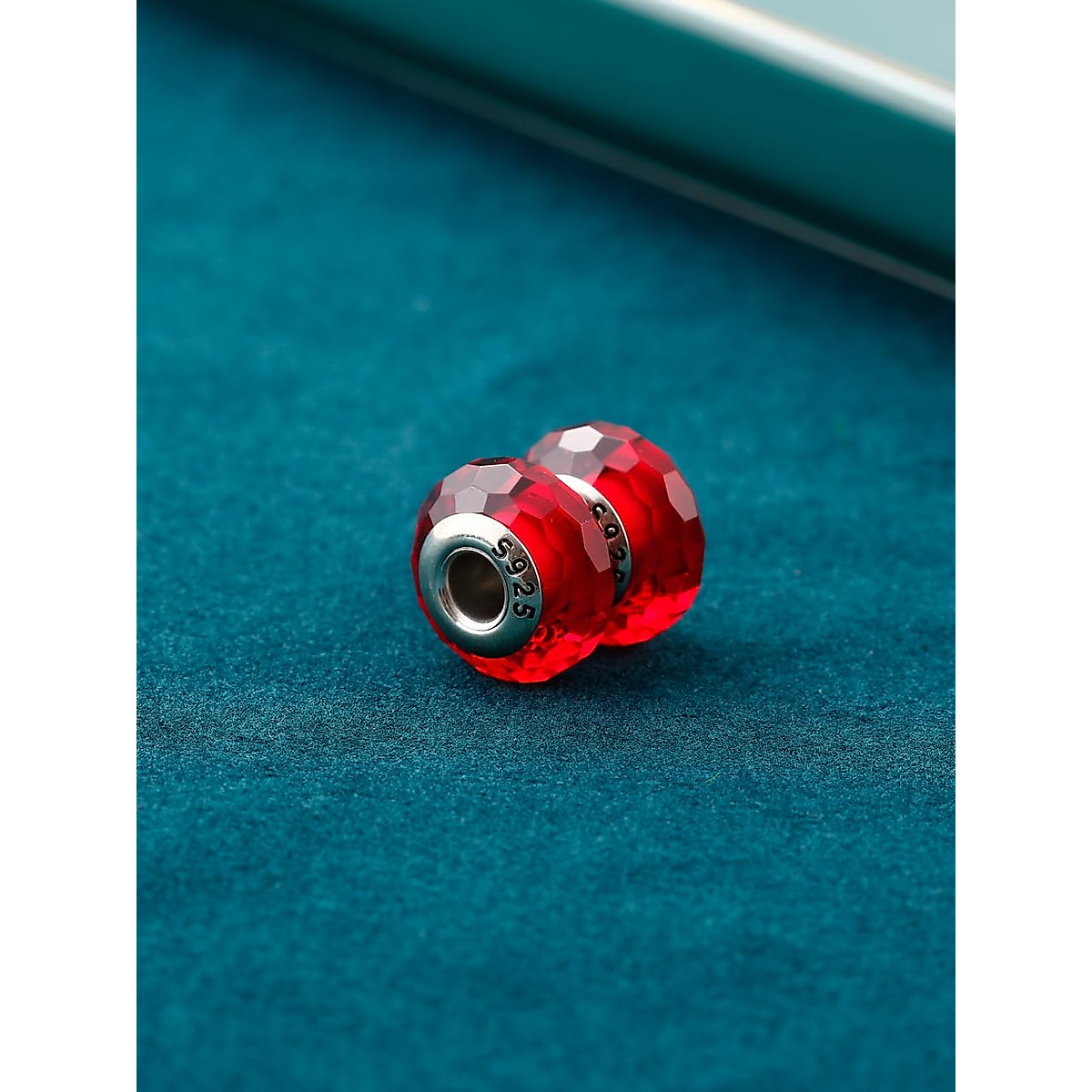 TIFVGEV 2pcs Murano Glass Charms for Pandora Bracelets, Authentic 925 Sterling Silver Charms for Bracelets, Red Charms for Women