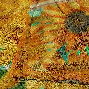 SUPRBOAT Sunflower Van Gogh Blanket, Farmhouse Fall Throw Blanket Starry Night Van Gogh Blanket, Throw Blanket for Couch Sofa Chair Bed Home Decoration (Sunflower, 80" L x 60" W)