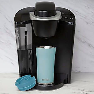 MIRA 12 oz Coffee Travel Mug - Stainless Steel Insulated Tumbler with Leak-Proof Lid - Hot & Cold Cup - Pearl Blue
