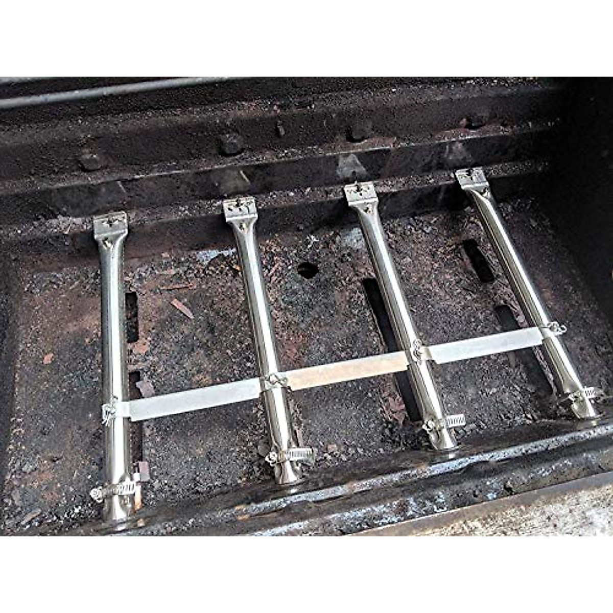 Adviace Grill Replacement Parts for Charbroil 463449914, 463241113 Gas Grills, Pipe Burner Tube, Heat Plate Tent Shield, Crossover Tube for CharBroil Commercial 4-Burner Gas Grills