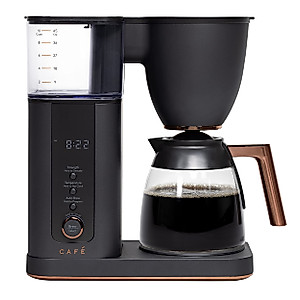 Café Specialty Drip Coffee Maker, 10-Cup Glass Carafe, WiFi Connected Smart Voice-to-Brew, Includes Reusable Filter Basket & Grounds Scooper, Barista-Quality Brew, SCA Certified, Matte Black
