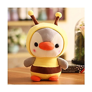 Slewed Penguin Plush Toy, Cute Penguin Plush Stuffed Animal Plush Doll 10 inch Christmas Birthday Gift for Boys and Girls (Bee)