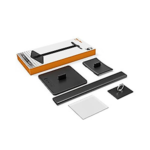 New bee Headphone Stand Headset Holder Earphone Stand with Aluminum Supporting Bar Flexible Headrest ABS Solid Base for All Headphones Size (Black)