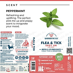 Wondercide - Flea & Tick Dog Spot On - Flea, Tick, and Mosquito Repellent, Prevention for Dogs with Natural Essential Oils - Up to 3 Months Protection - Small 3 Tubes of 0.05 oz