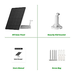 Solar Panel for Ring Camera, Camera Solar Panel Charger for Ring Spotlight Camera Battery and Stick Up Cam Battery, IP65 Waterproof, Adjustable Security Wall Mount, 9.8ft Cable