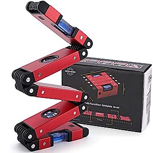 DEOYUEND Foldable Level, 28Inch Multi-Angle Measurement Woodworking Tools, with 45°/90°/180° Bubbles for Carpenters,Woodworkers,Fabricator