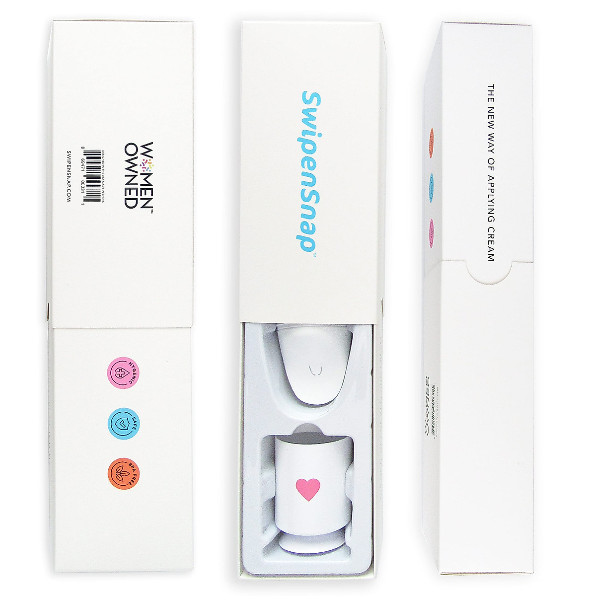 SwipenSnap™ One Hand Cream Applicator “As Seen On Shark Tank” US Utility Patented - Soft Tip Applicator With Suction Based Lid For One Hand Cream Application