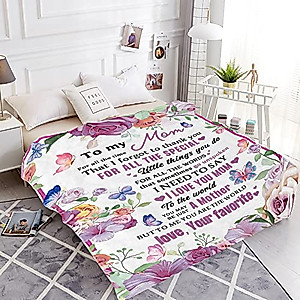 Gifts for Mom Blanket, Best Mom Ever Gifts, Birthday Gifts for Mom Throw Blanket, I Love You Mom Gifts, Unique Mom Gift,Mom Birthday Gifts from Daughter/Son Soft Throw Blanket 40" x 50"