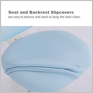 QualiSky Kids Desk Chair, Boy's Girl's Child's Children Teenager Study Office Computer Chair, Ergonomic Design, Adjustable Height and Seat Depth, Lumbar Support, Swivel Type (Blue)