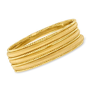 Ross-Simons Italian 18kt Gold Over Sterling Silver Jewelry Set: 7 Bangle Bracelets. 8.5 inches