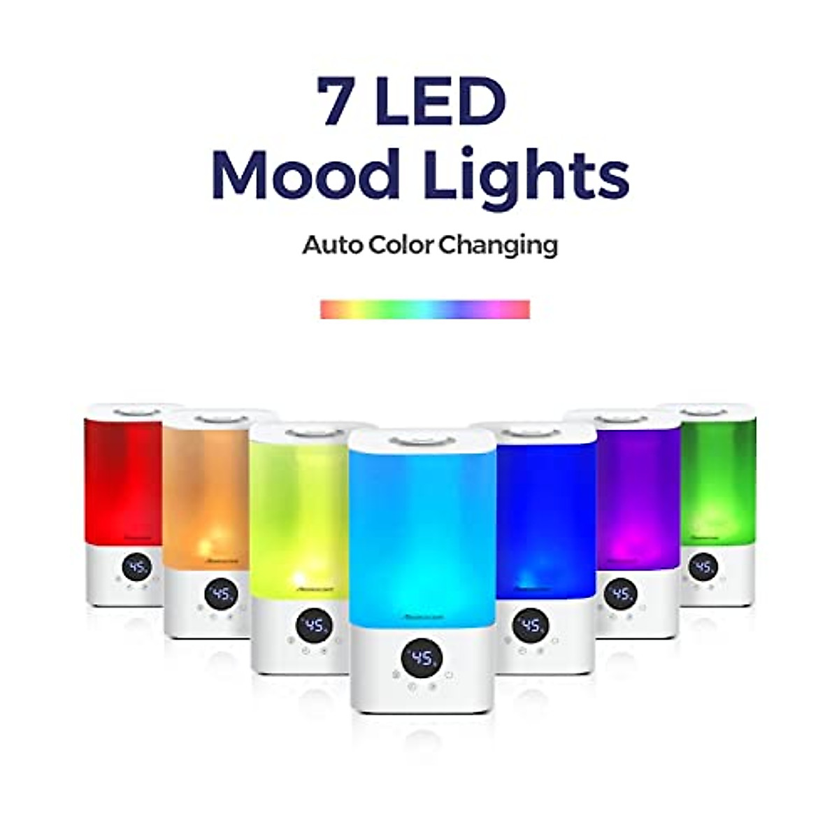 Aromacare Humidifiers for Bedroom, 2.5L Cool Mist Air Humidifier with Essential Oil Diffuser, Small Ultrasonic Top Fill for Baby Kids Plant, Auto Humidity, Auto Shut-Off (White)