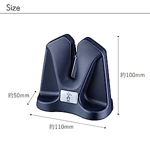 Opinel Manual Sharpener, Portable Compact Knife Maintenance and Sharpening Tool, Self Adjusting Angle, Silicone Padded Base, Blue,One Size,254562