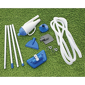 Bestway Flowclear AquaCrawl Above Ground Outdoor Swimming Pool Maintenance Vacuum Cleaner Set with 2 Interchangeable Nozzle Heads and Debris Bag