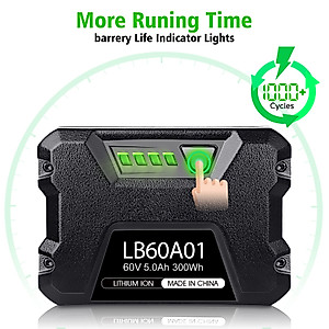 DSANKE 60V 5.0Ah Lithium Ion Replacement Battery for Greenworks Pro 60V Battery LB60A03 LB60A02 LB60A00 Compatible with Greenworks 60V Cordless Power Tool Batteries