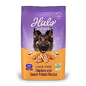 Halo Holistic Adult Dog Grain Free Cage-Free Chicken & Sweet Potato Recipe 21 lb Bag