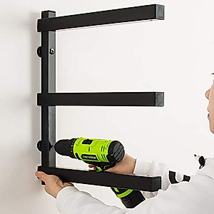 CLEAR STYLE Lumber Storage Rack and Wood Organizer Heavy Duty Metal Rack with 3-Level Wall Mount Levels up to 360LBS Perfect for Garage Storage 2 Pack