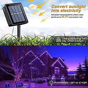 SOLARBABY Solar String Lights, 8 Modes Christmas Decorative Solar String Lights Outdoor Waterproof 200 Led Solar Fairy Lights White for Home Lawn Garden Wedding Patio Party Holiday-2 Pack