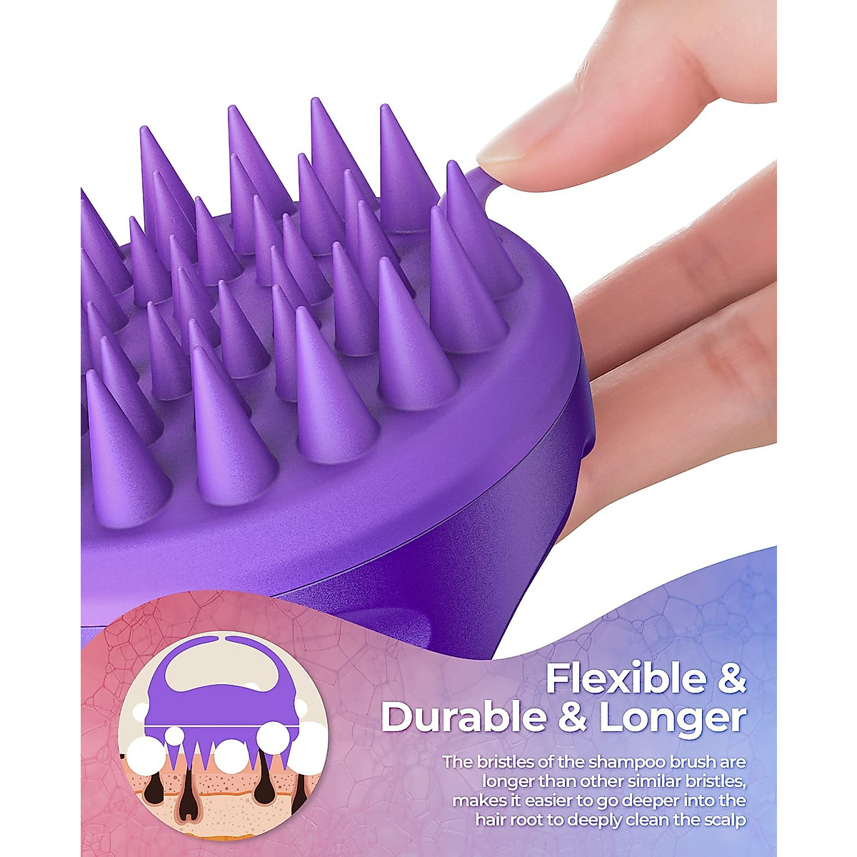 EUHOME Scalp Massager Shampoo Brush, Scalp Brush Hair Scrubber, Hair Washing Brush Scalp Exfoliator Brush for Dandruff, 2 Pack Head Scrubber for All Hair Types of Women, Men