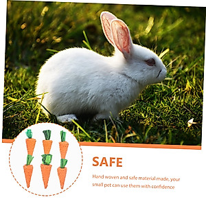 BESTOYARD 24 Pcs Chewy Straw Radish Guinea Pig Toy Rabbit Toy Bunny Cages Accessories Bunny chew Carrot Teething Toys Hamster Toys for Hamster Toy for Rat Artificial Snack