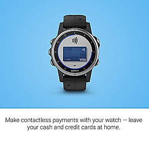 Garmin fēnix 5 Plus, Premium Multisport GPS Smartwatch, features Color Topo Maps, Heart Rate Monitoring, Music and Pay, Black/Silver (Renewed)