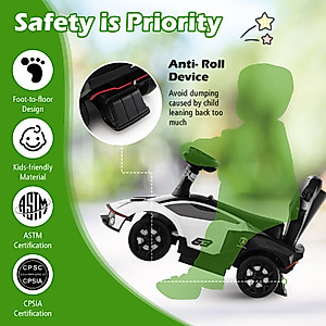 Costzon Push Cars for Toddlers, 3 in 1 Licensed Lamborghini Stroller Sliding Walking Car w/Handle, Armrest Guardrail, Underneath Storage, Horn, Foot-to-Floor Ride On Toy for Boys Girls (White)