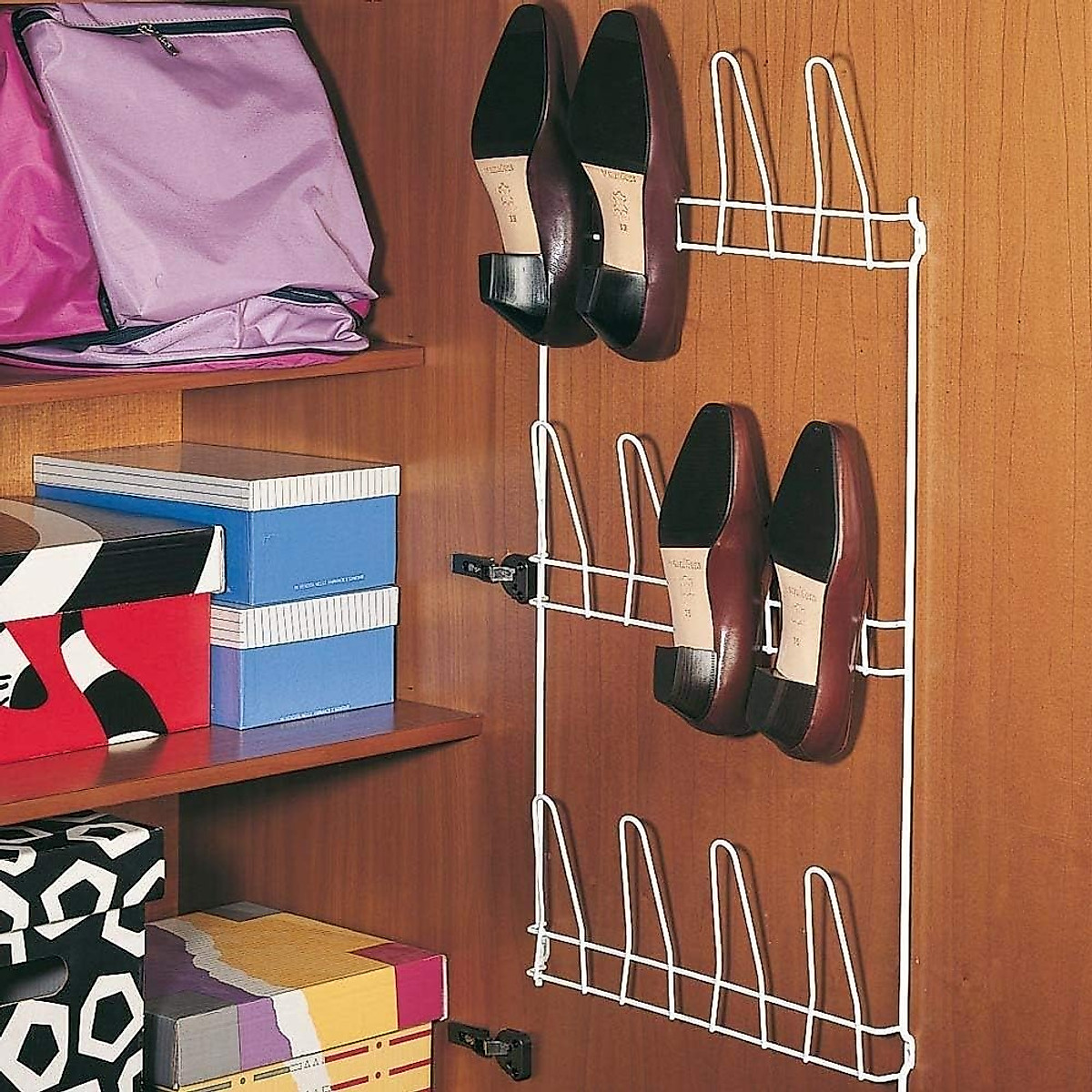 Metaltex Penny - 36611214080 - Wall-Mounted Shoe Rack - 6 Pairs - Metal - White - 40x6x77.5cm