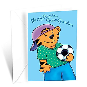 Happy Birthday Greeting Card For Your Great-Grandson | Made in America | Eco-Friendly | Thick Card Stock with Premium Envelope 5in x 7.75in | Packaged in Protective Mailer | Prime Greetings