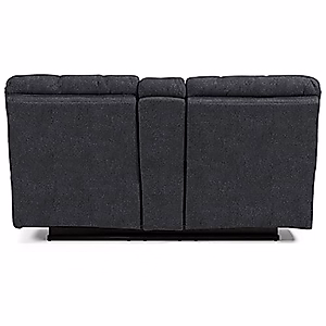Signature Design by Ashley Wilhurst Reclining Loveseat with Console, Almost Black