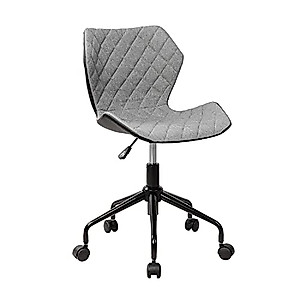 Techni Mobili Deluxe Modern Office Armless Task Chair, Grey 21.5D x 21W x 31H in
