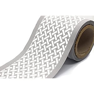 3.8 Yards Spool 3.9" White & Gray Knot Embroidered Drapery Trim Jacquard Ribbon for Your Drapes Curtains Drapery Banding Trim Tape V3 179