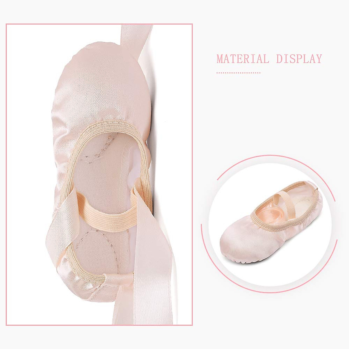 Stelle Ballet Shoes for Girls Satin/Ribbons Ballet Slippers Dance Shoes(Toddler/Little/Big Kids)(Ballet Pink,2ML)