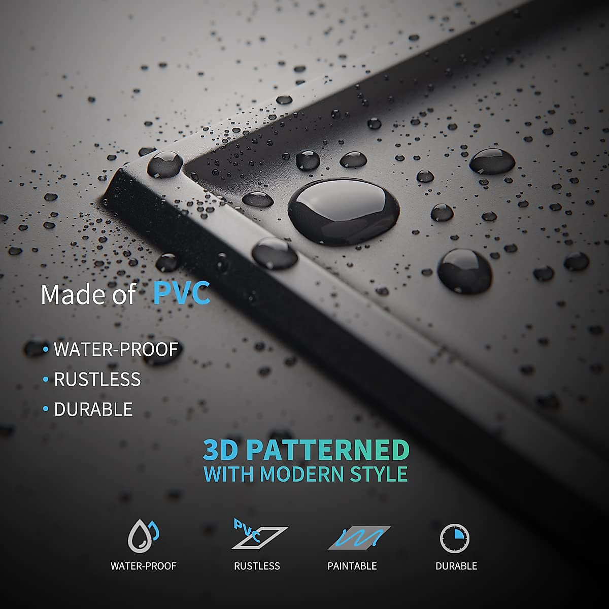 Art3d Decorative Drop Ceiling Tiles 2x2, Glue up Ceiling Panel Square in Black, Pack 12 Tiles