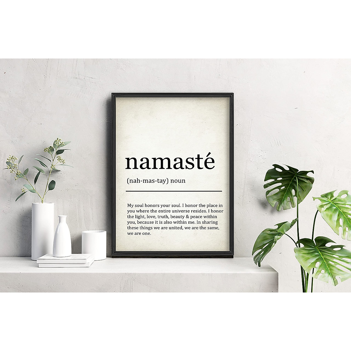 Namaste Definition Poster Yoga Zen Unframed 8x10 inc. Print Meditation Wall Art Gift for Yogi Yoga Studio Living Room Bedroom Decor Picture Wall Hanging Painting