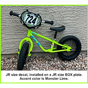 MxNumbers- BMX Box Plate Decals | Multicolored Bike Race Number Graphics | Custom with Your Name, Number & Colors | Fits Box Plate Phase 2 Junior and Senior