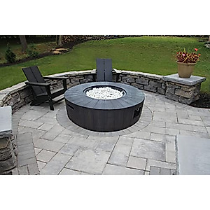 Propane Fire Pit for Outside Patio - Outdoor Gas Fire Pit Table - 42 inch Round Base Patio Heater, 50,000 BTU Steel Fire Table with Lid and Lava Rock, Backyard Garden Propane Fire Pits for Outside