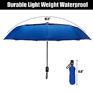 ElifeAcc Double Layer Windproof Automatic Umbrellas with Anti-UV Straight Folding Travel Umbrella Multi-coloured