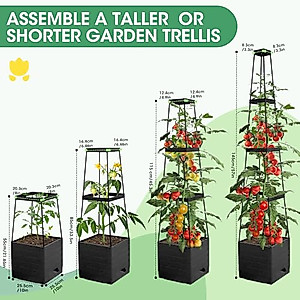MQFORU 2Pack Tomato Planter Boxes with Trellis, 57" Self-Watering Tomato Planter for Climbing Vegetable and Plants, Raised Tomato Planter Boxes for Indoor Outdoor Patio Greenhouse Gardening