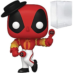 POP Marvel: Deadpool 30th - Flamenco Deadpool Funko Vinyl Figure (Bundled with Compatible Box Protector Case), Multicolor, 3.75 inches
