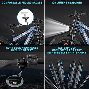 FREESKY 2025 Upgraded Dual Battery 48V 41AH Peak 2500W Motor 90-160 Miles Long Range Electric Bike for Adults 38MPH+ 26" Fat Tire Full Suspension EBike with Dual Hydraulic Brakes