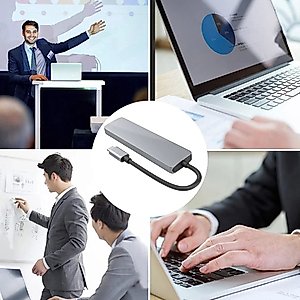 SLSFJLKJ Type-C Hub to HDMI-Compatible Adapter 4K 3 USB C Hub with TF Security Digital Reader Slot for MacBook Pro